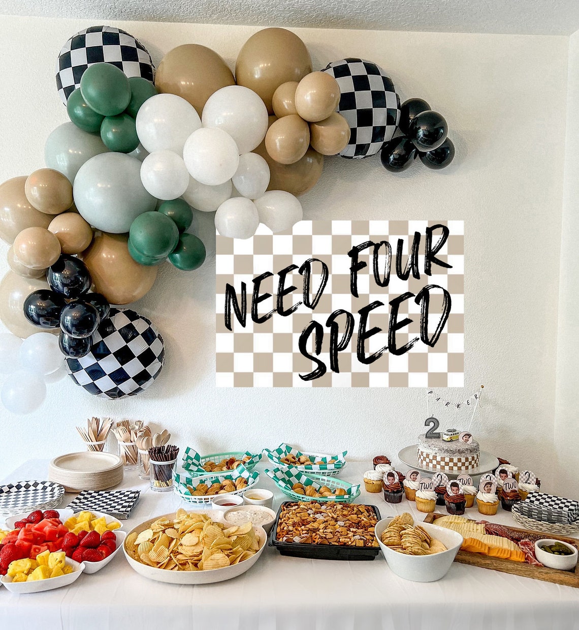 Need Four Speed Birthday Banner Template - Etsy