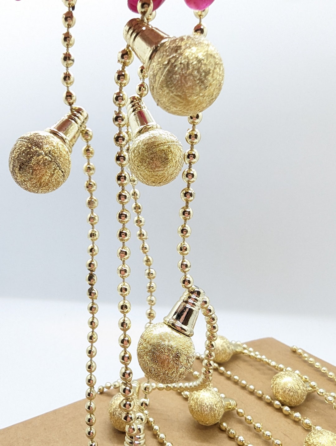 Gold Beaded Garland 9 Feet Long Christmas Garland - Etsy