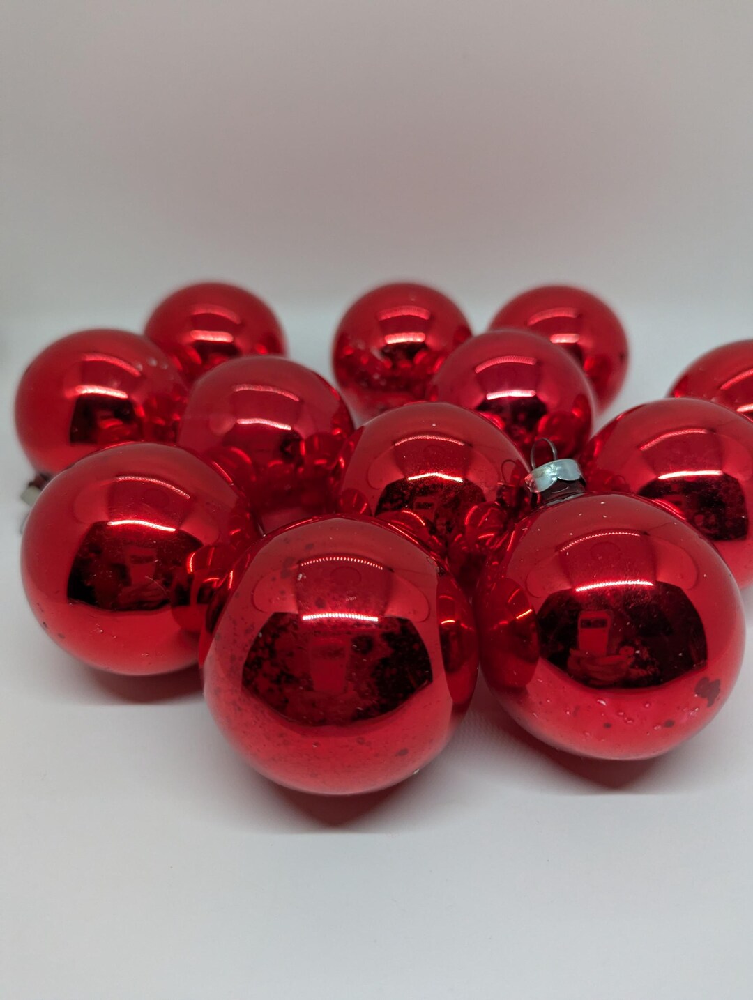 Vintage Red Mercury Glass Christmas Ornaments Lot of 12 - Etsy