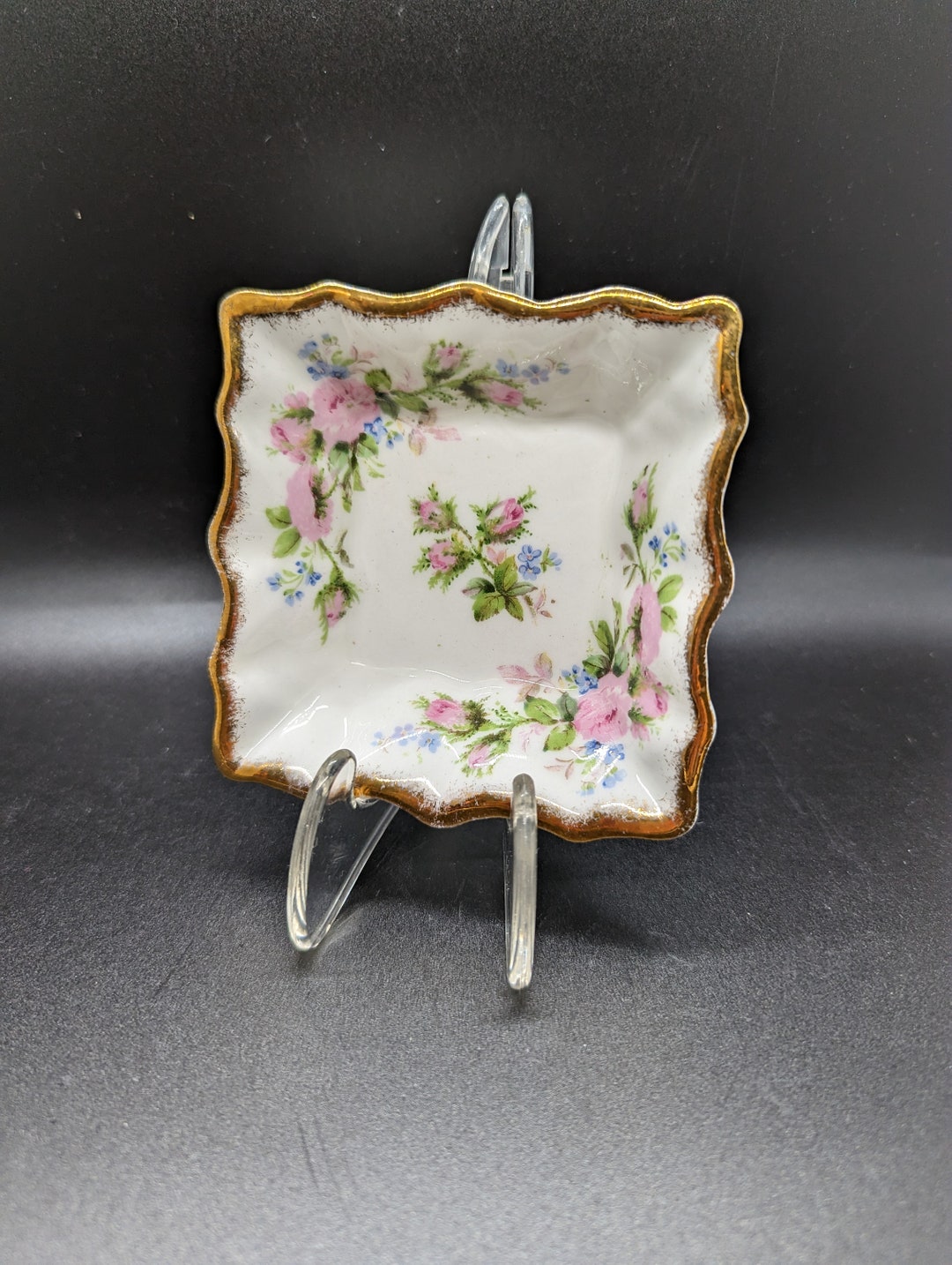 Vintage Roslyn Moss Rose Trinket Dish / Sweet Dish. Made in England - Etsy