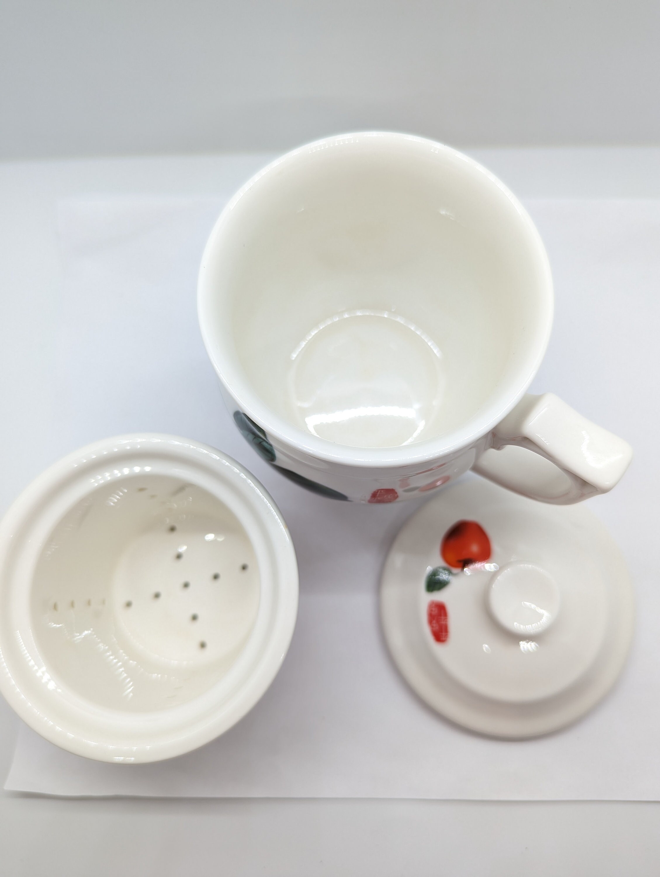 Colourful Red Apple Mug With Ceramic Strainer and Lid - Etsy