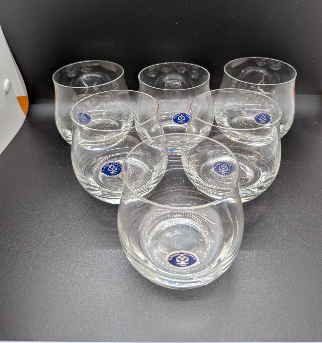 Vintage Set of 6 Clear Roly Poly Glasses, Roly Poly Whiskey Glasses ...