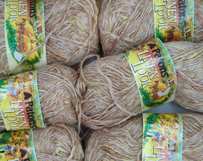 Vintage Lot of 10 Balls Patons Linen Look Cotton Blend Yarn Made in ...