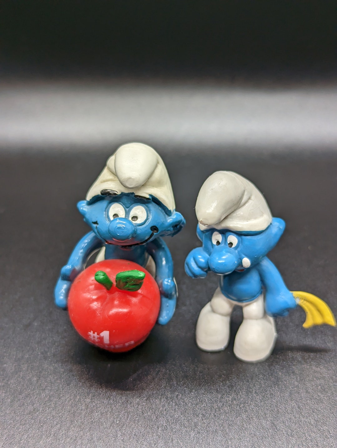2 Vintage Smurf Figures 1 Teacher and Sad Smurf - Etsy