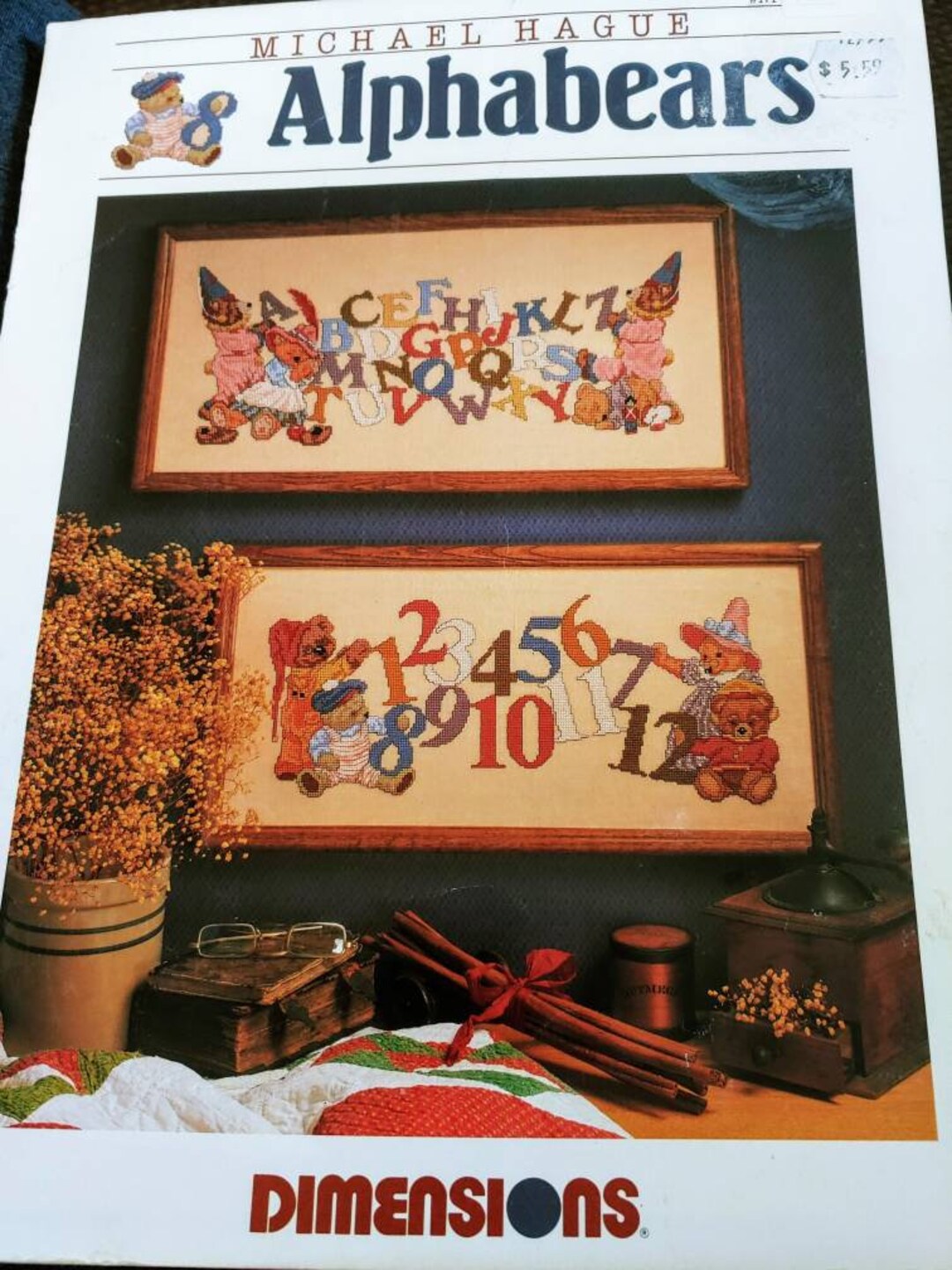 VINTAGE Alphabears Cross Stitch Pattern From Dimensions, Alphabets and ...