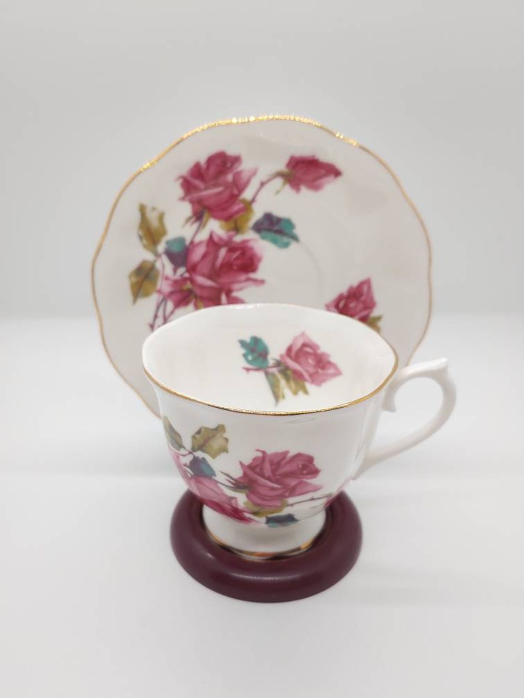 Royal Albert Pink Rose Cup and Saucer Made in England, Vintage Royal ...