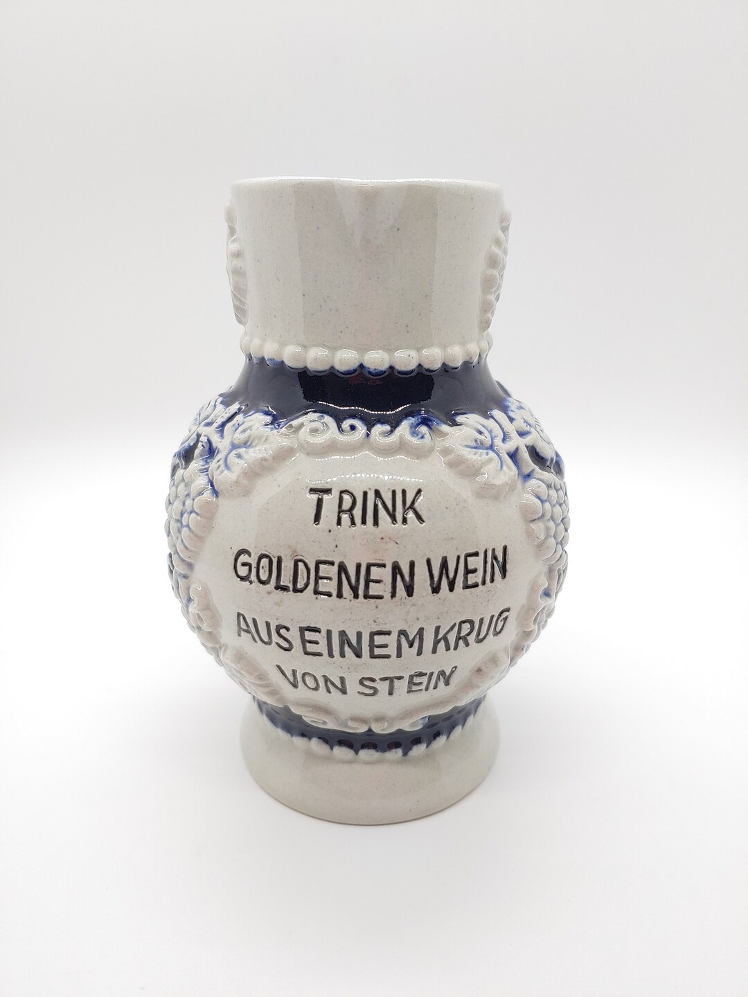 Vintage German Stoneware Wine Pitcher - Wine Jug - Trink Goldenen Wein ...