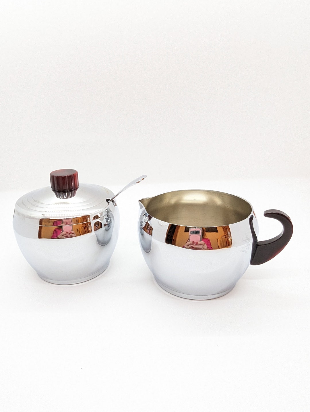 Vintage MCM Stainless Cream and Sugar - Made in Canada - Etsy