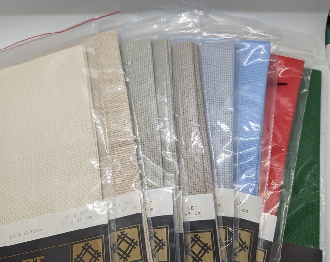 Zweigart Counted Cross Stitch Aida Cloth 14 Count - Choose Colour ...
