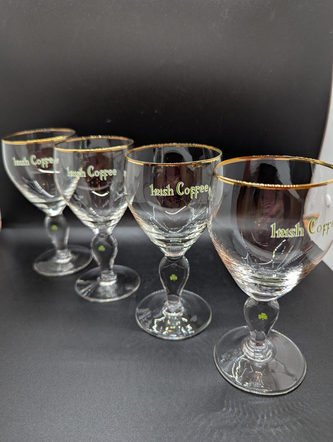 Irish Coffee, Wine Glasses, Gold Rim Wine Glass, Shamrock Wine Glass ...