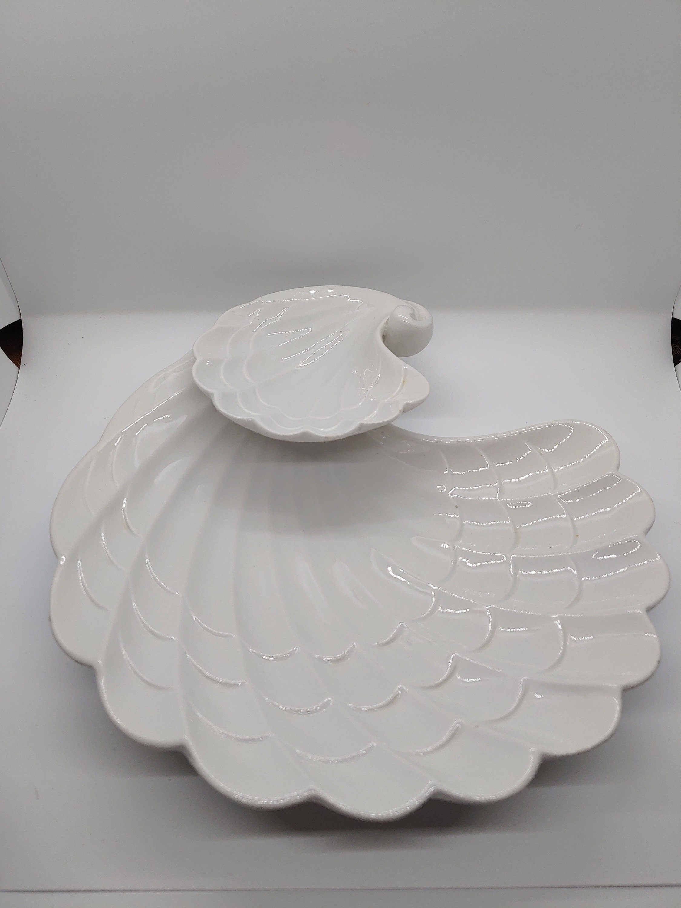 Vintage Mid Century Two Tiered Shell Bowl - Made in Italy - Etsy