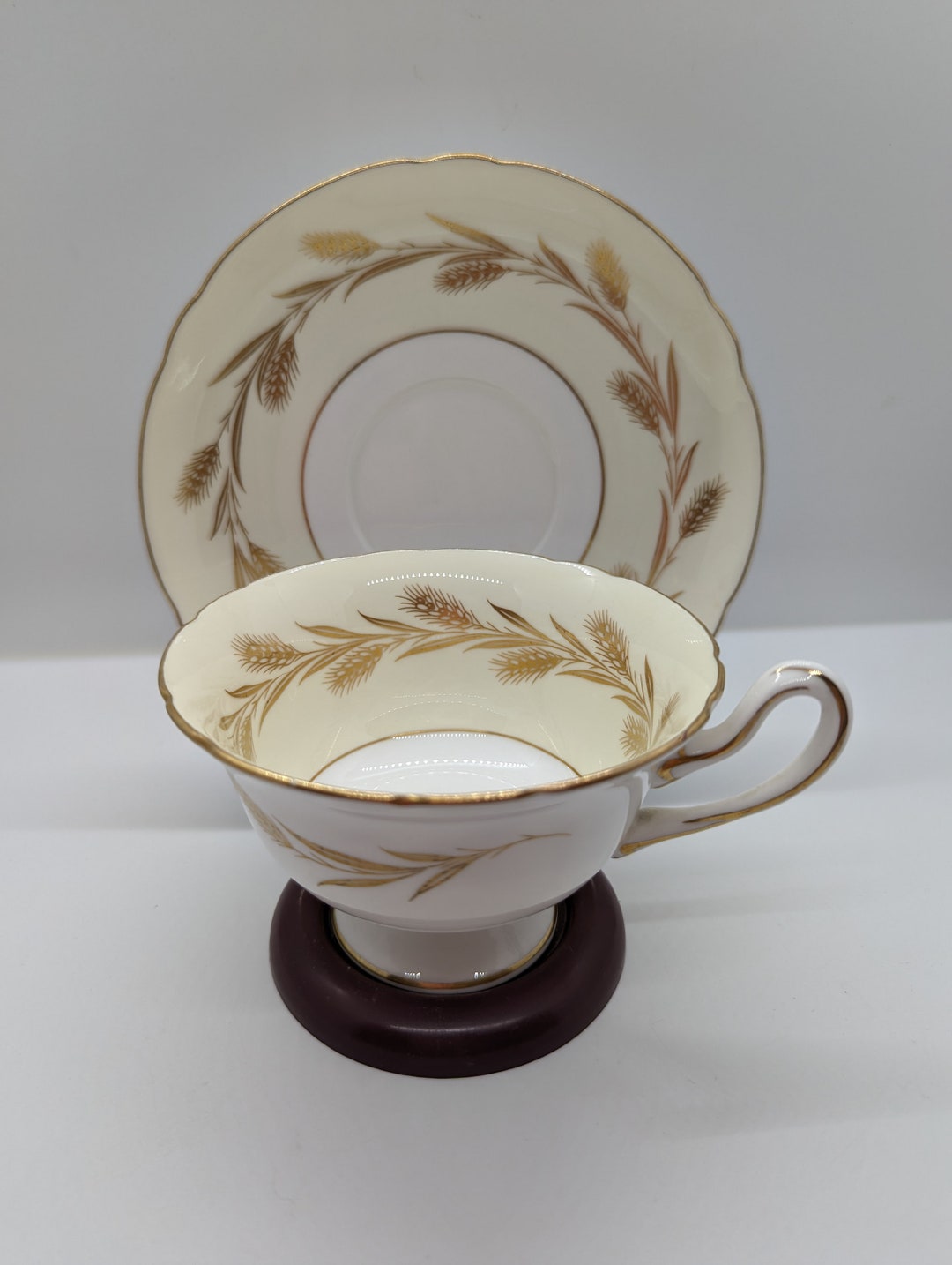 Vintage Shelley Golden Harvest Tea Cup and Saucer, Fine Bone China ...