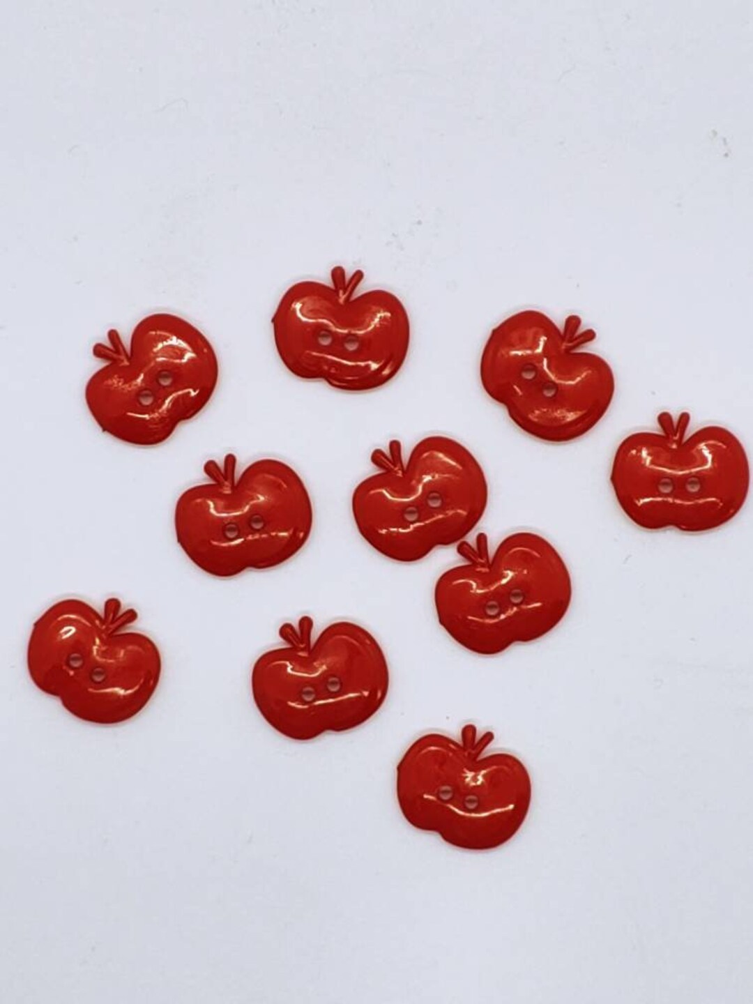 Lot of 20 Red Apple Buttons 2 Hole Plastic Buttons - Etsy UK