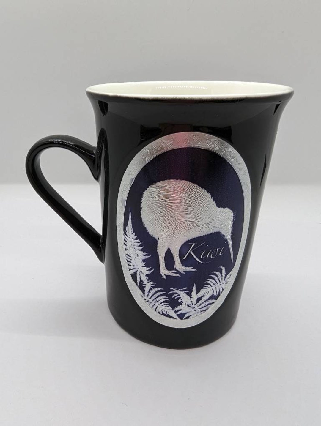 Kiwi Collector Mug - Black and Silver Kiwi Mug - Etsy