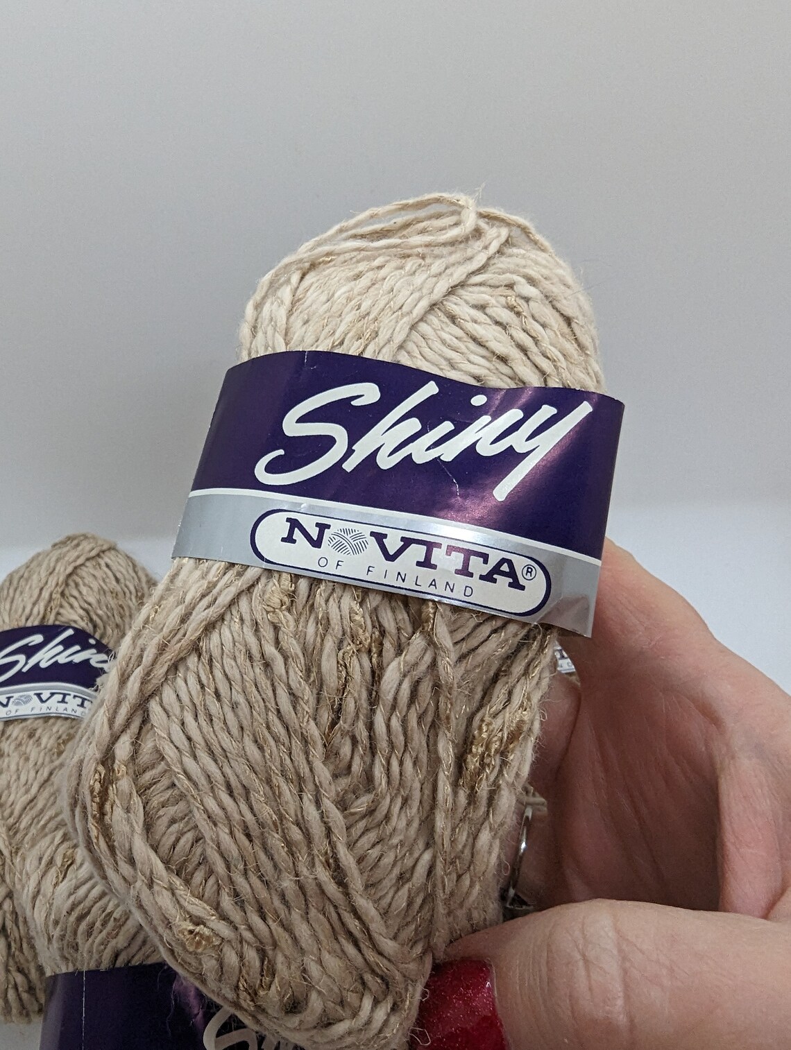 Vintage Lot of 5 Balls Shiny Cotton Blend Yarn by Novita - Made in ...