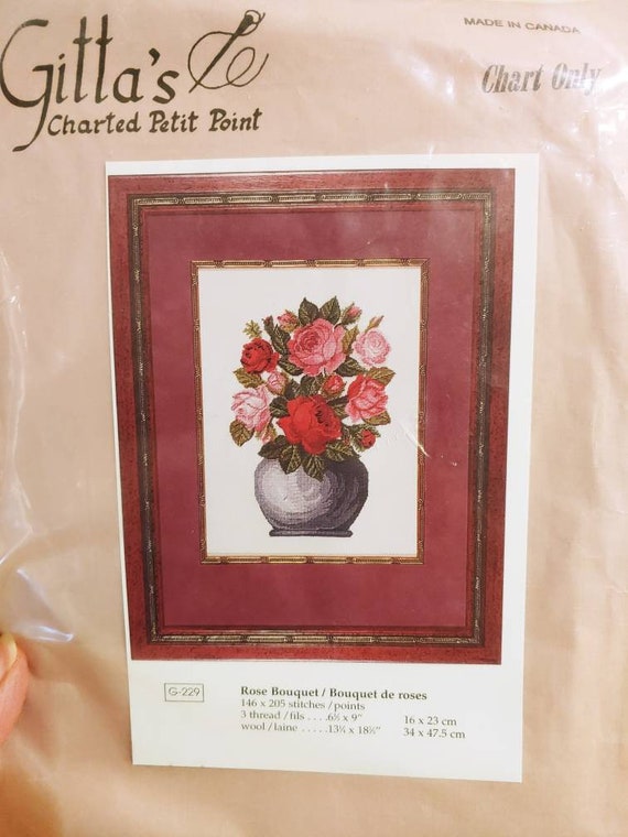 Gitta's Petit Point Chart Rose Bouquet Needlepoint Chart - Etsy