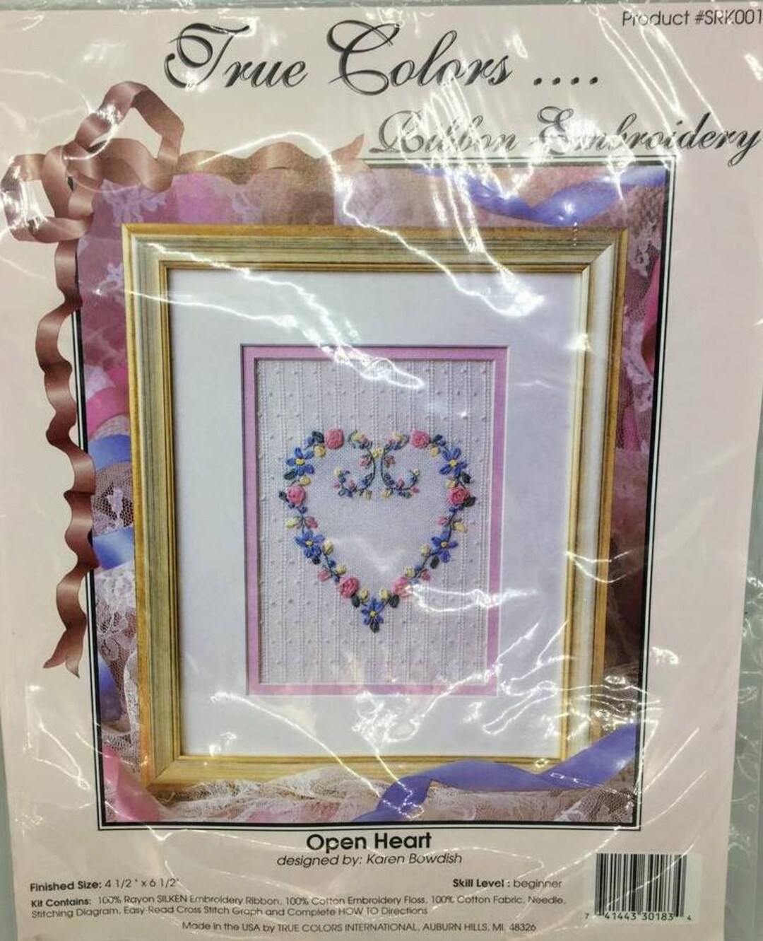 True Colors Ribbon Embroidery- Open Heart - Etsy