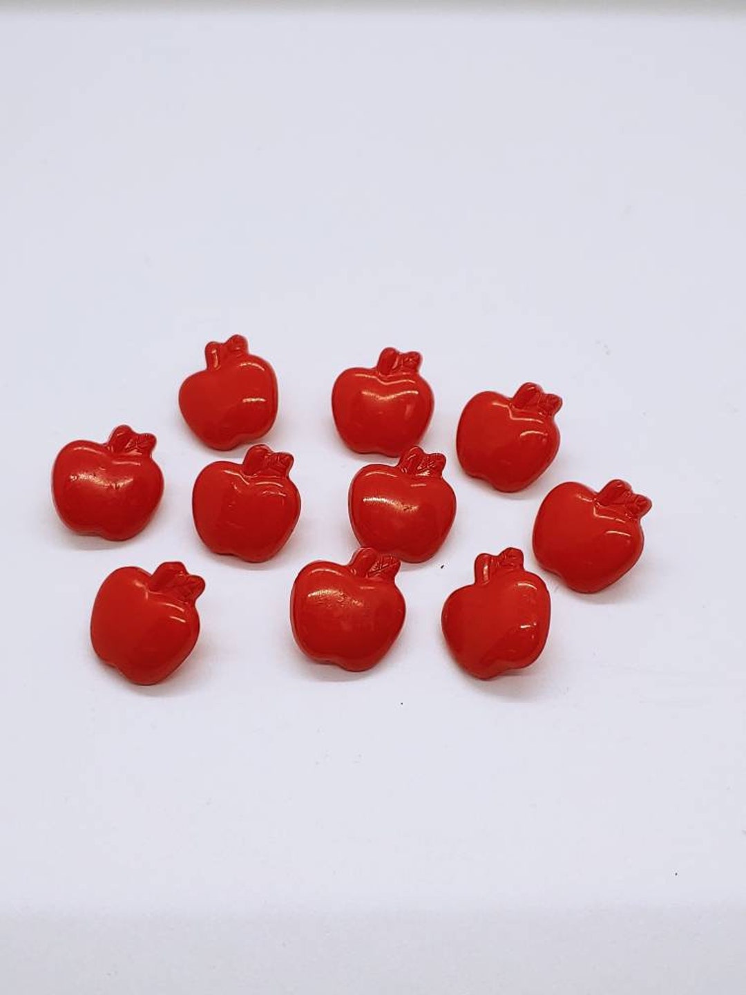 Lot of 10 - Red Apple Buttons - Plastic Buttons - Shank Back - Etsy