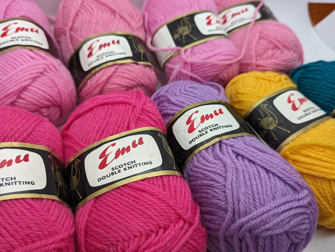 Vintage EMU Scotch Double Knitting Washable Wool Yarn - 14 Balls - Etsy