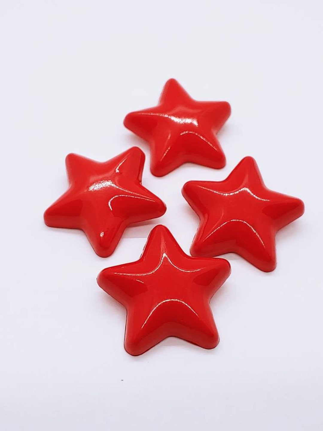 80's Large Red Star Buttons - Etsy