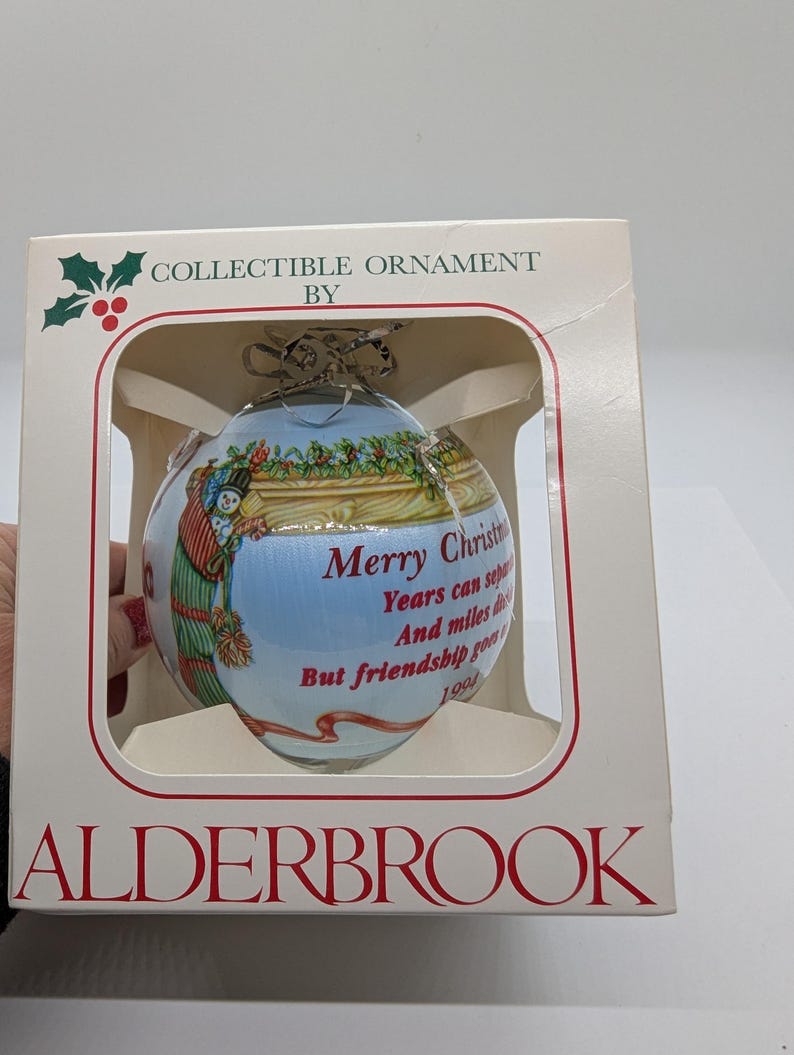 Vintage Alderbrook Blue Satin Ball - "merry Christmas Years Can ...