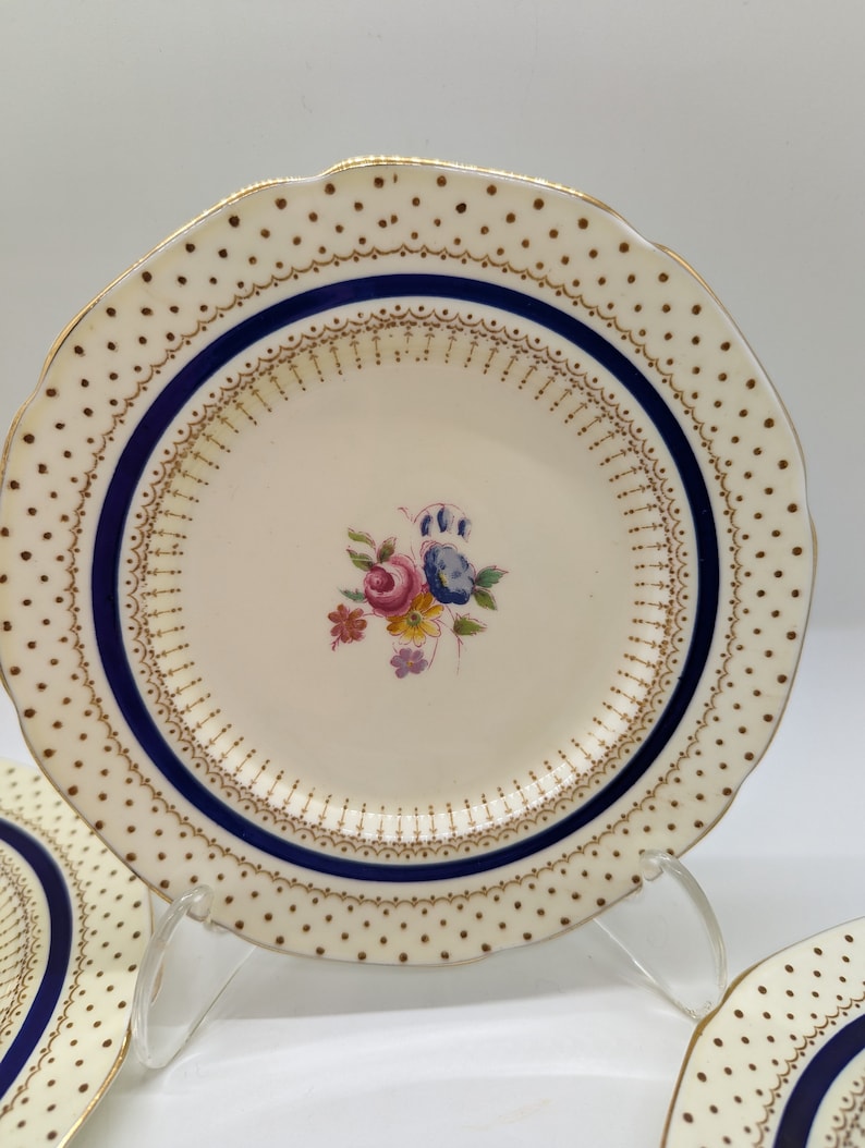 RARE Paragon Polka Cobalt Blue Double Warrant 10 Piece Tea for Two Set ...