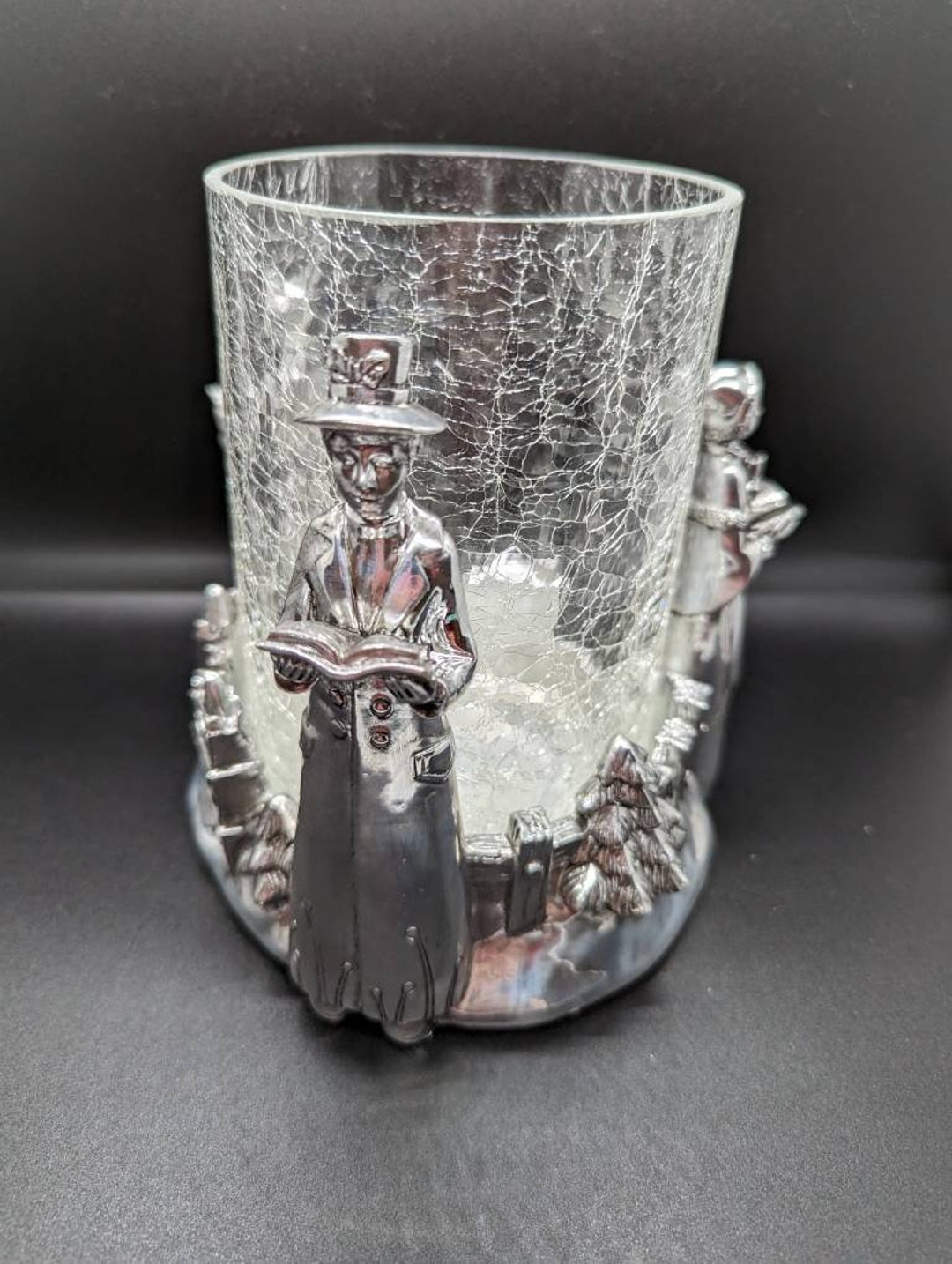 Christmas Pillar Candle Holder With Carolers - Etsy