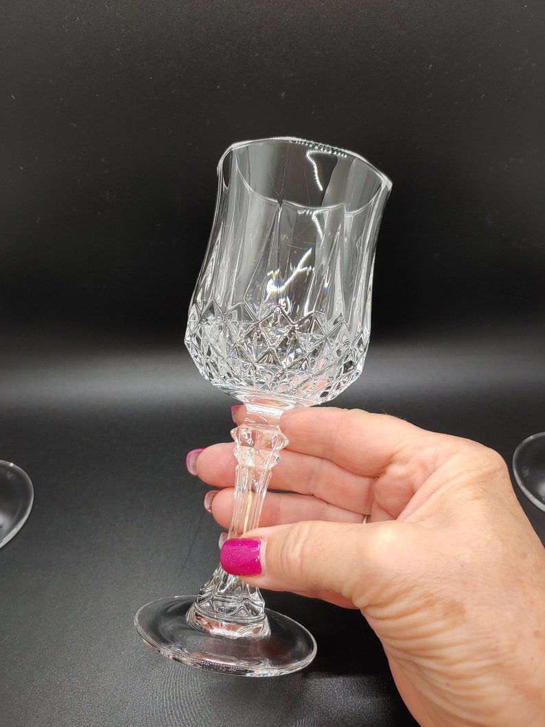Vintage Cristal D'arques Wine Glasses Set of 4 Longchamp - Etsy