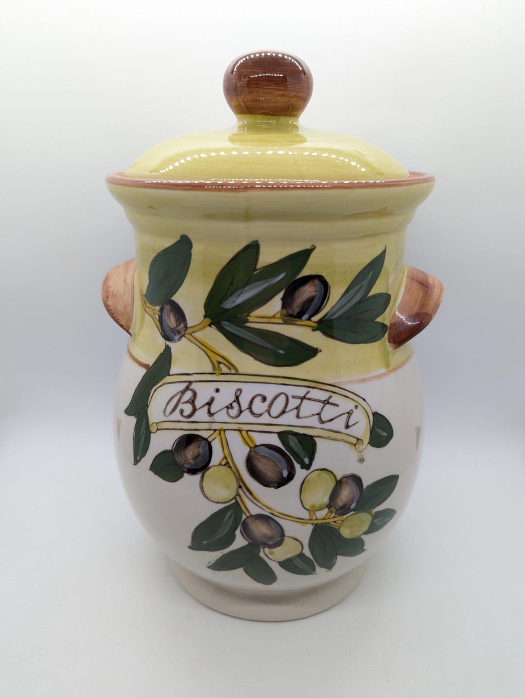 BISCOTTI Cookie Jar, Cookie Jar With Lid - Olive Pattern - Etsy