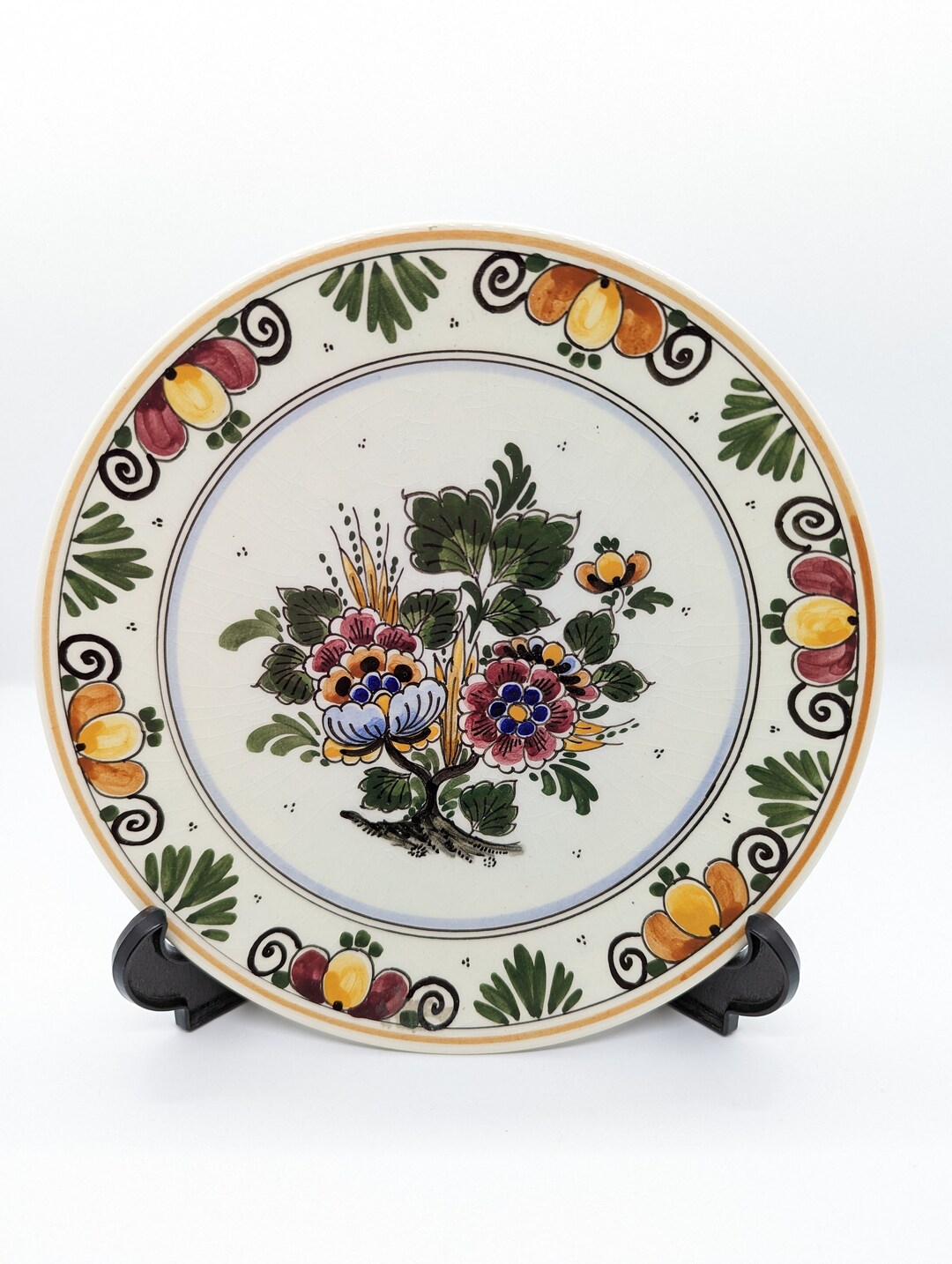 Vintage Dutch Polychrome Hand-painted Wall Plate Crazed - Etsy