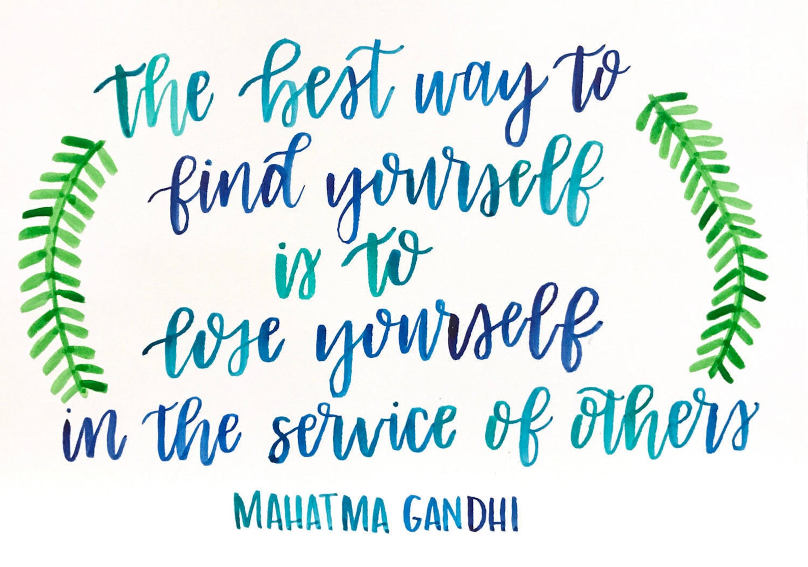 Gandhi Quote / Best Way to Find Yourself / Lose Yourself / | Etsy