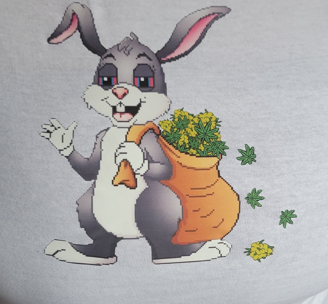 Stoned Easter Bunny 420 Weed T-shirt - Etsy