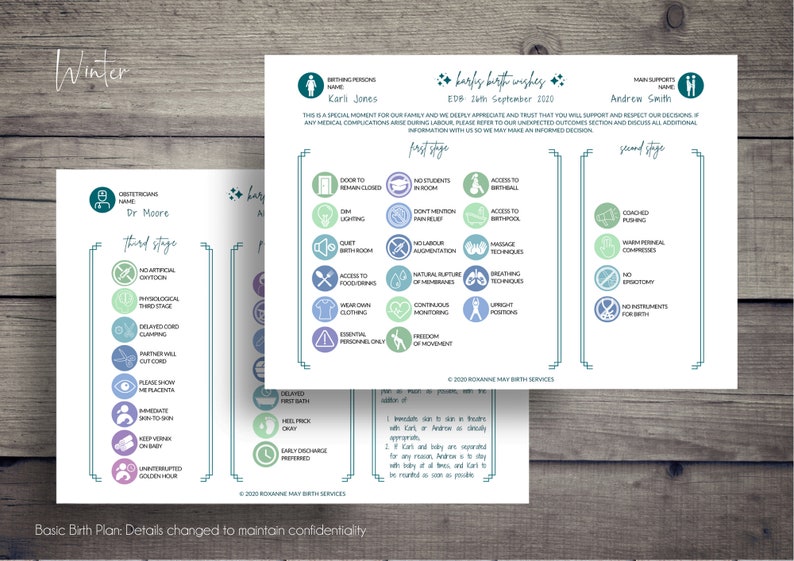 Custom Visual Birth Plan - Two Pages - Etsy