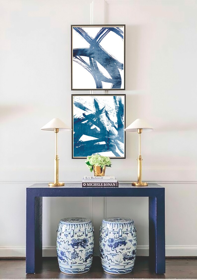 Set of 2 Blue Prints Set of 2 Prints Set of 2 Wall Art Set | Etsy