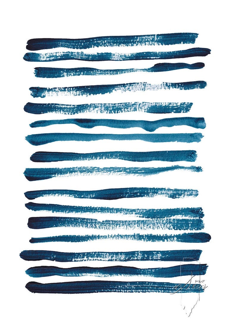 Set of 4 Navy Blue Prints Set of 4 Navy Blue Wall Art - Etsy