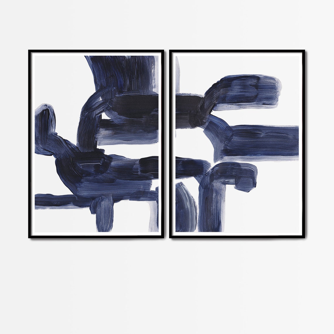 Set of 2 Blue Prints Set of 2 Prints Set of 2 Wall Art Blue | Etsy