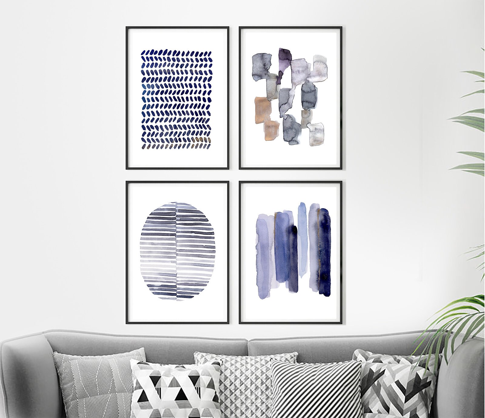 Set of 4 Abstract Prints Abstract Set of Prints Set of 4 | Etsy