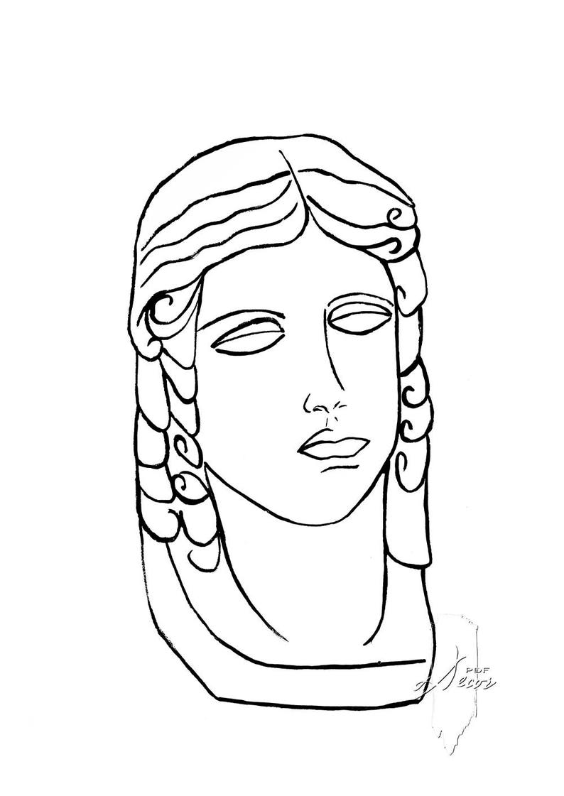 Antique Head Art Print Minimalist Artwork Minimalist Poster - Etsy