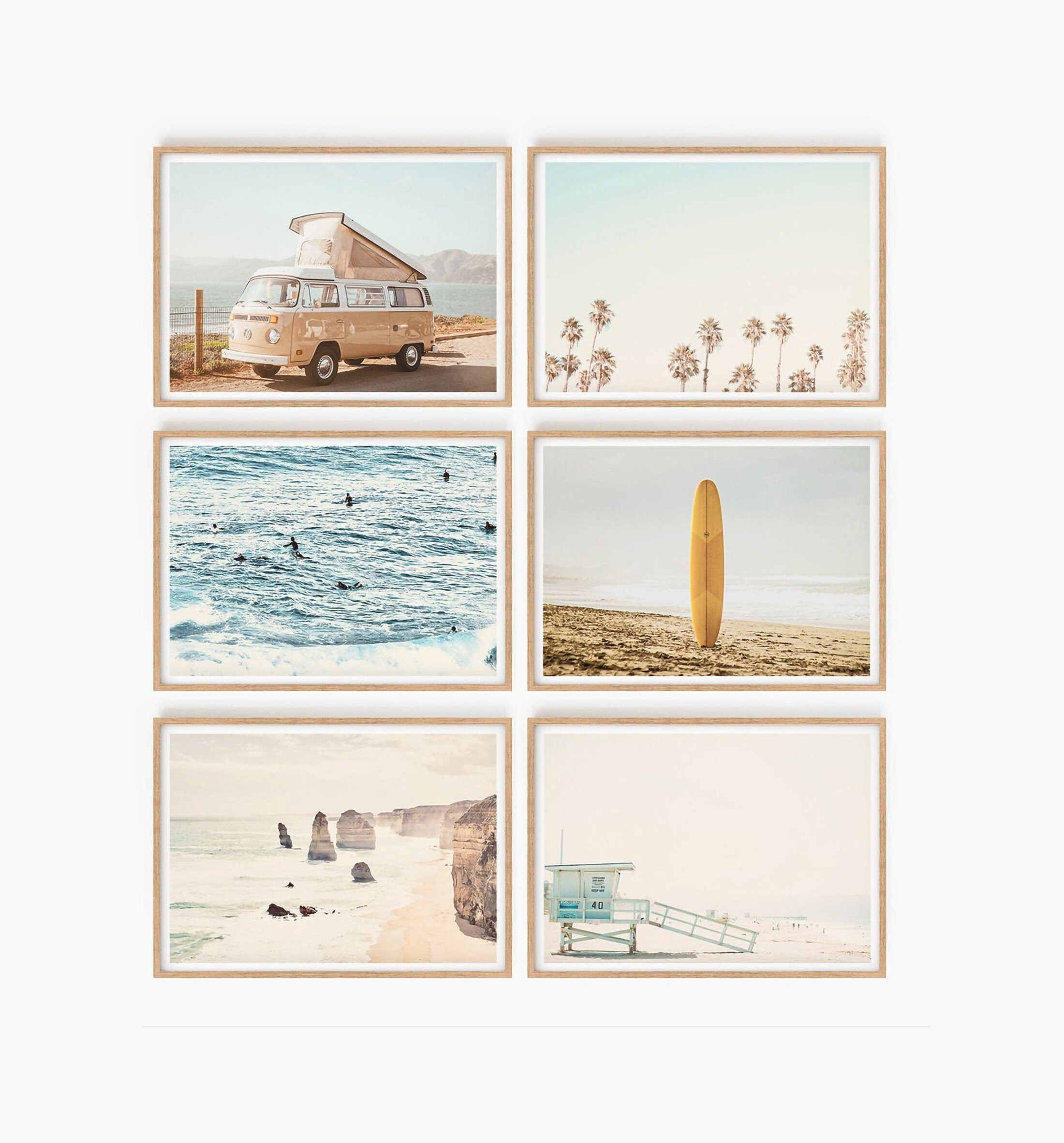 Set of 6 Horizontal Beach Prints Wall Art Summer Prints Beach - Etsy