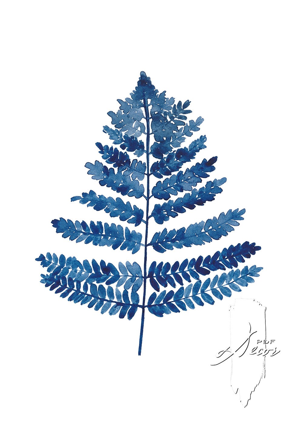 Set of 3 Blue Leaf Prints Set of 3 Printable Set of 3 Leaves | Etsy