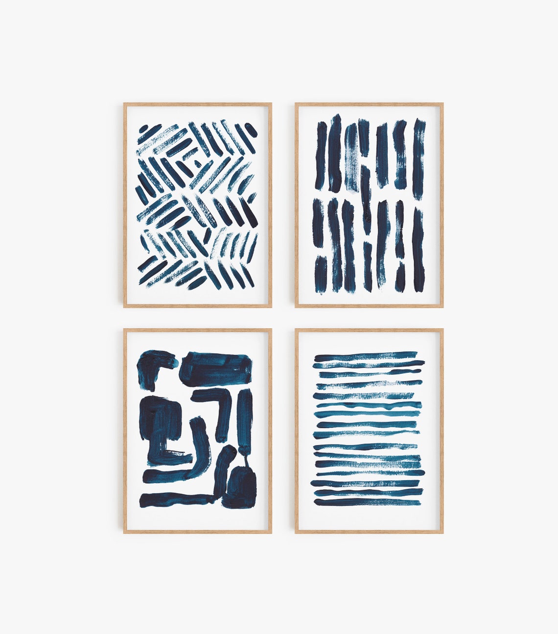 Set of 4 Navy Blue Prints Set of 4 Navy Blue Wall Art - Etsy