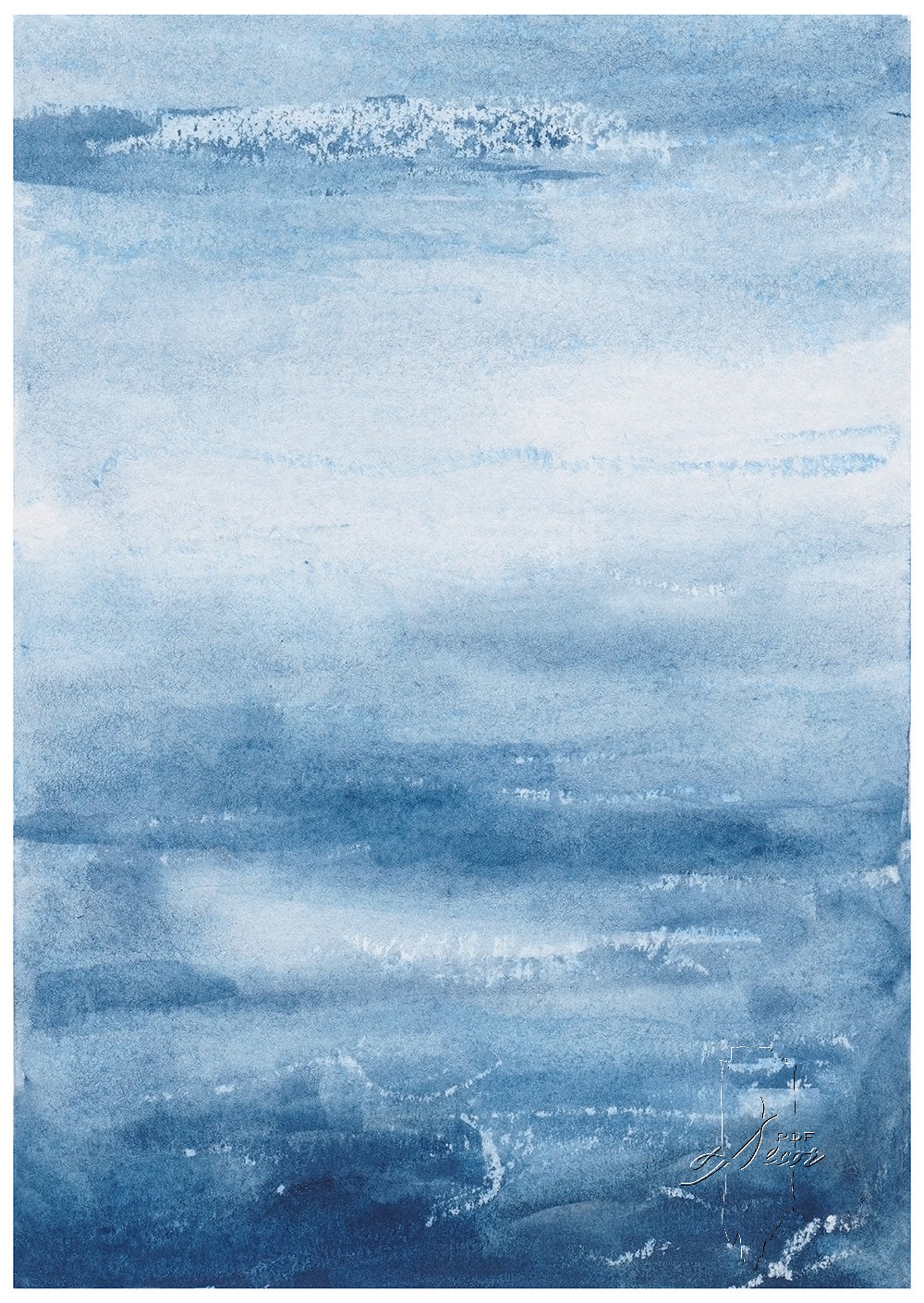 Set of 6 Blue Printsset of 6 Wall Artblue Printablemodern - Etsy