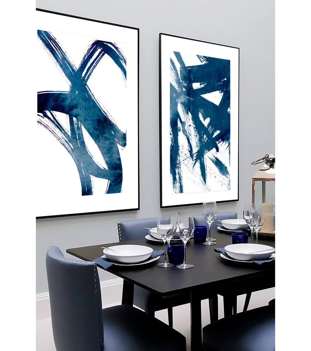 Set of 2 Blue Prints, Set of 2 Prints, Set of 2 Wall Art, Set of 2 ...