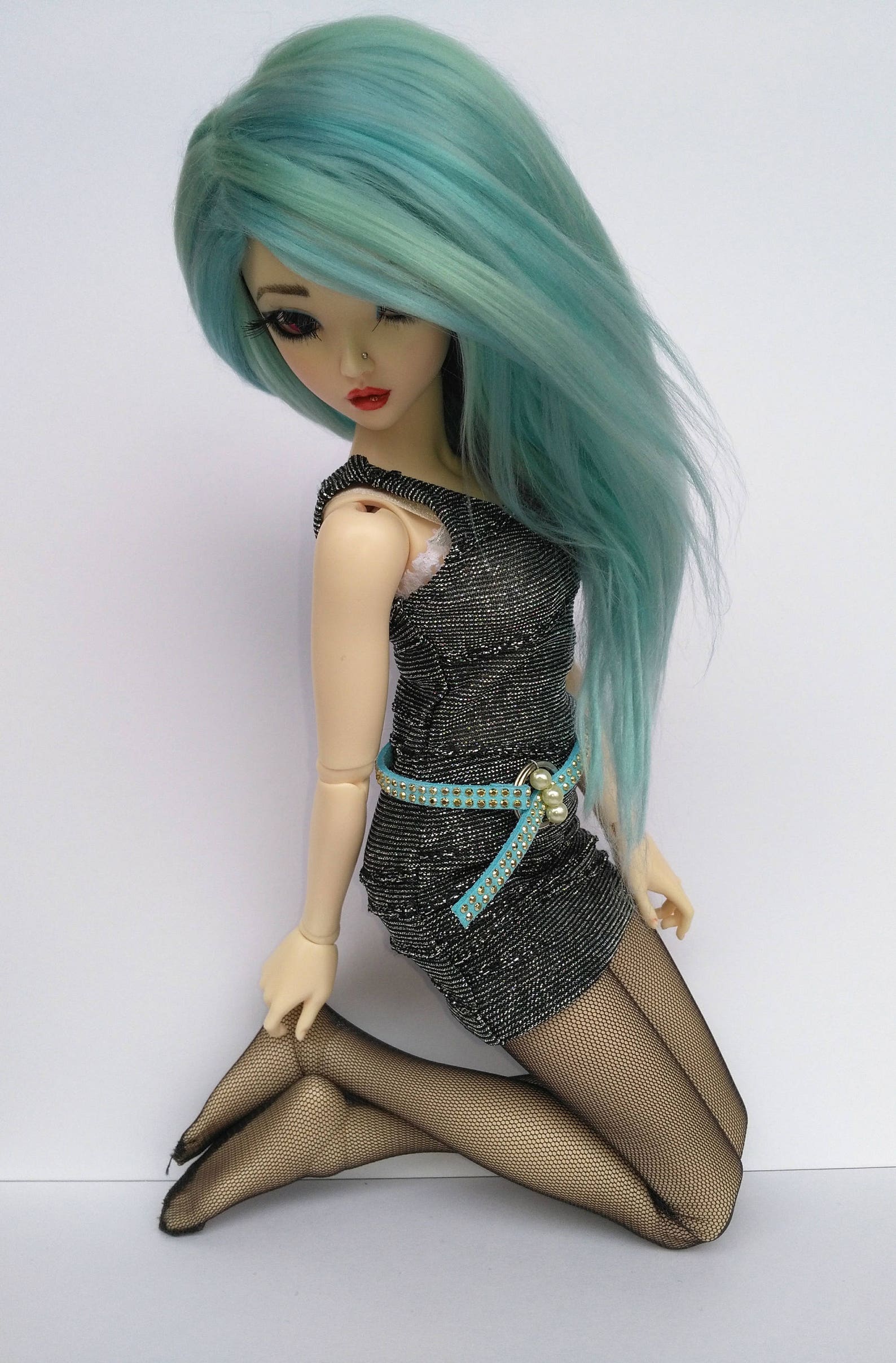 Minifee, BJD, MSD, 1/4 Shiny, Elastic, Tight Silver Dress - Etsy