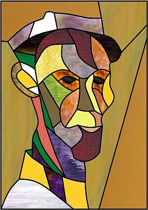 Artdeco Man.stainedglass Pattern - Etsy