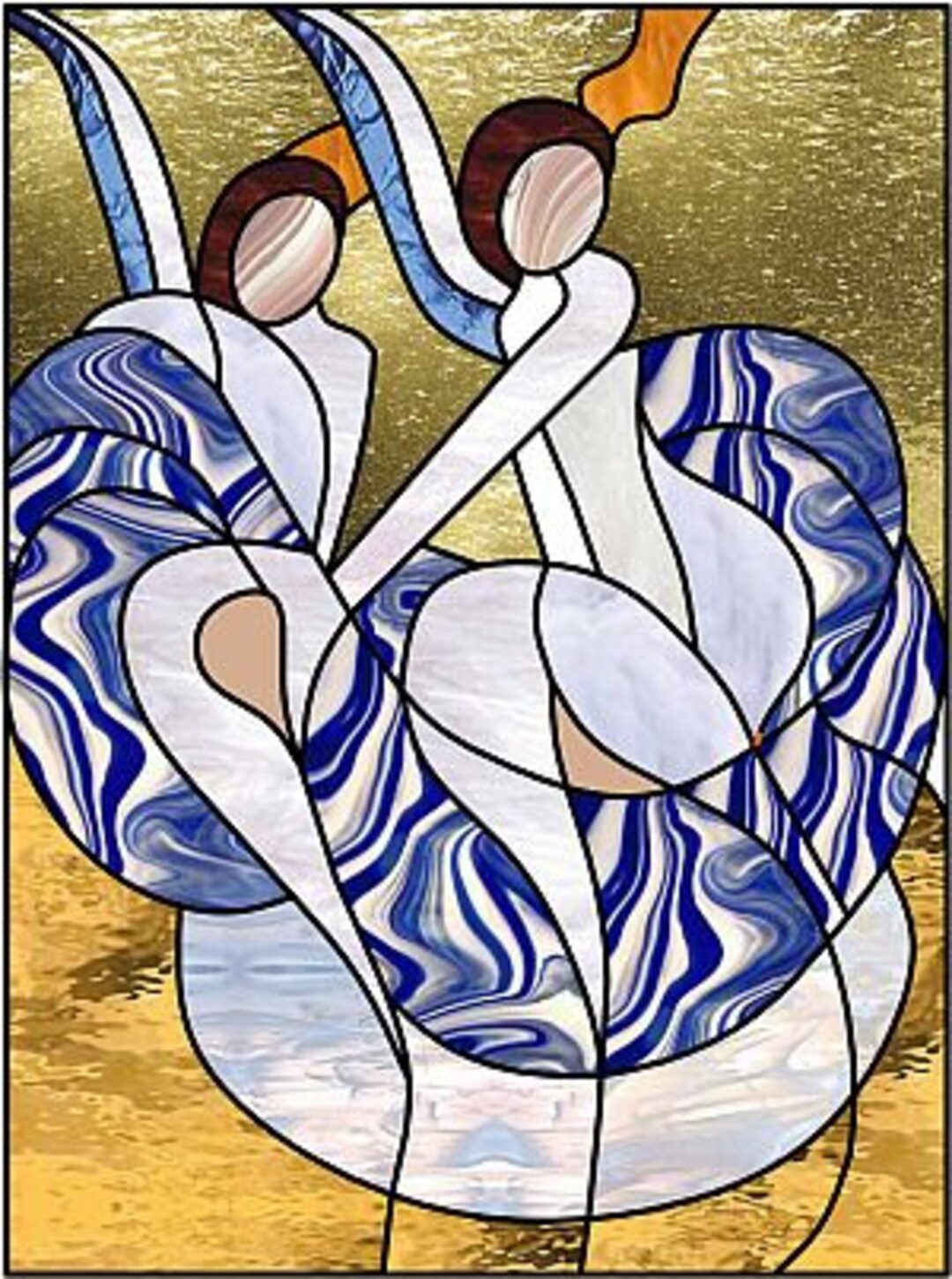 Dancers.artdeco Stainedglass Pattern - Etsy