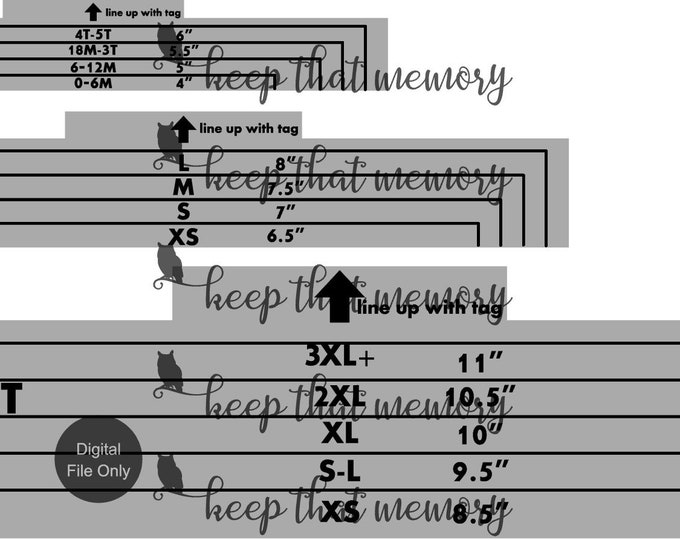T-shirt Placement Ruler Svg, Pdf, and Png, DIGITAL FILE ONLY, Shirt ...