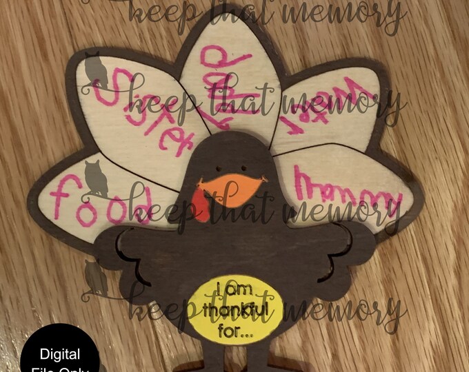 Thankful Turkey Svg, Pdf, and Png, DIGITAL FILE ONLY, Thanksgiving, I ...