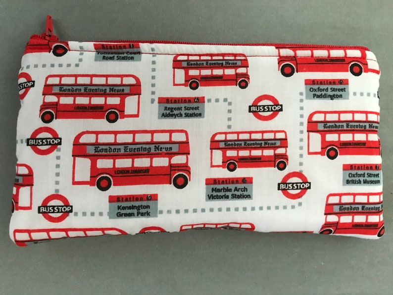 London Buses Fabric Handmade Carefully Crafted Pencil Cases - Etsy UK