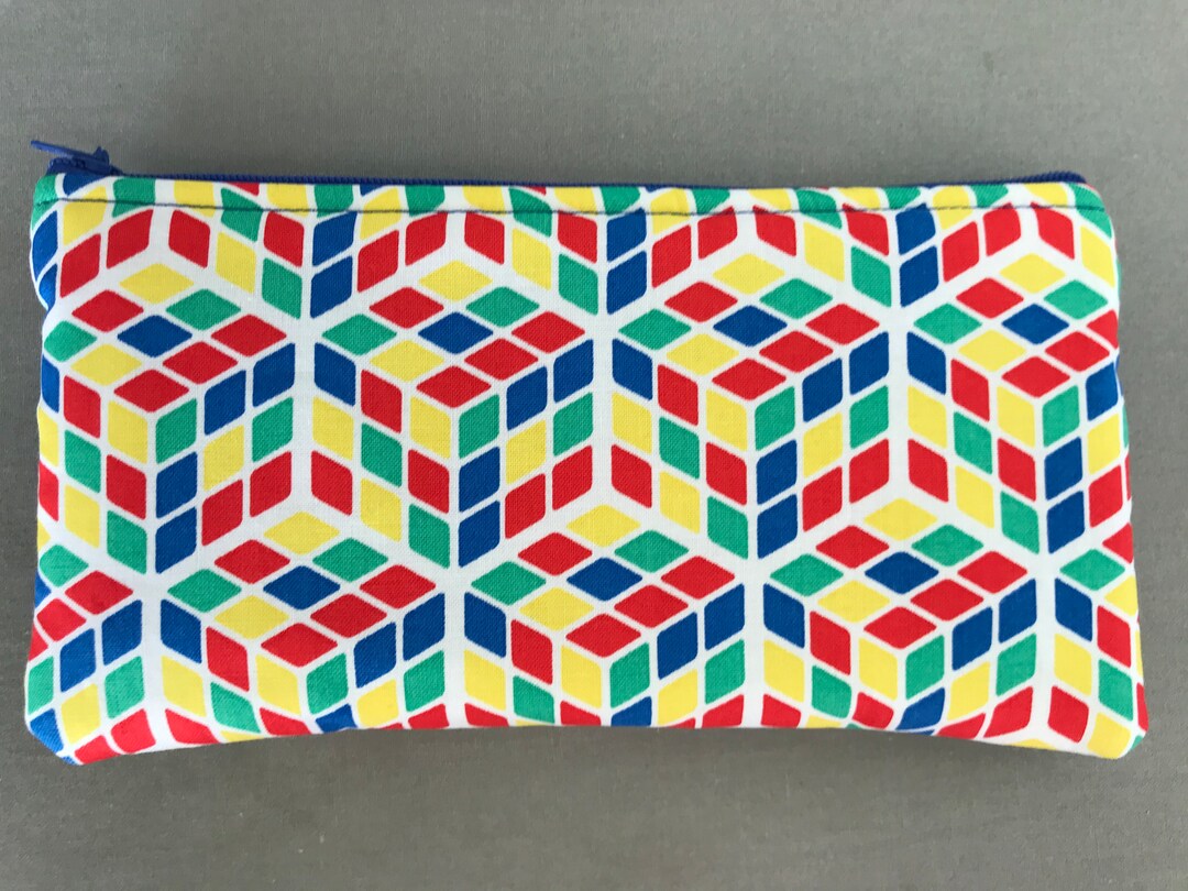 Rubik’s Cube Fabric Pencil Case Handmade - Etsy